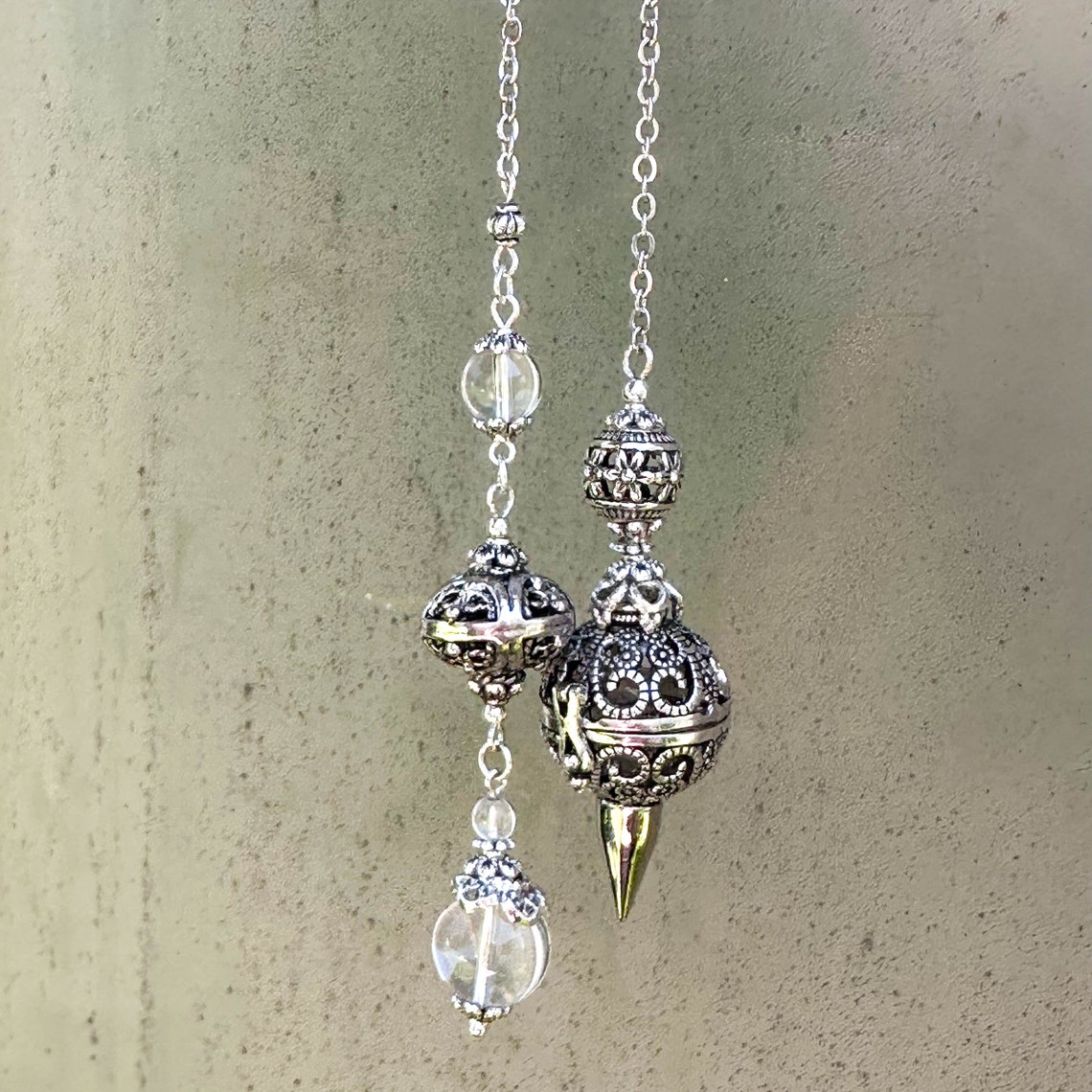 Ornate Chamber Pendulum, With Herkimer Like Diamond, Unique Pendulum - Etsy