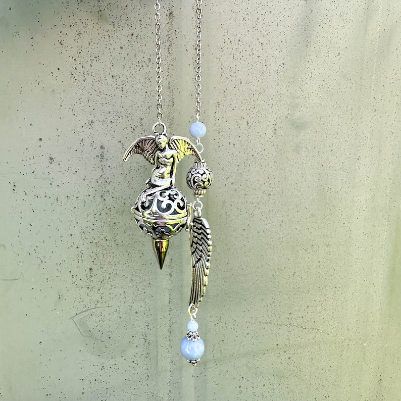 Angel Pendulum, Chamber Pendulum With Celestite Crystal Inside ...