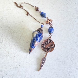 Sodalite Pendulum, Stone of Soul Awakening, Third Eye Chakra, Handmade ...