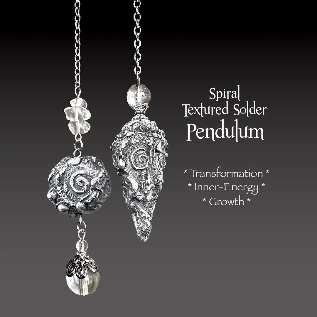Textured Soldered Spiral Stamped Pendulum, Handmade Bead, Unique ...