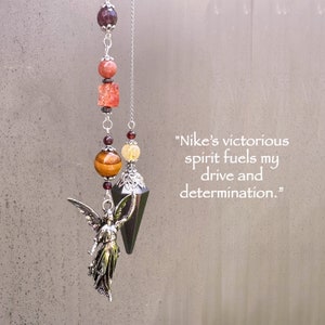 Hematite Pendulum, Goddess Nike Pendulum, Goddess of Victory & Success ...
