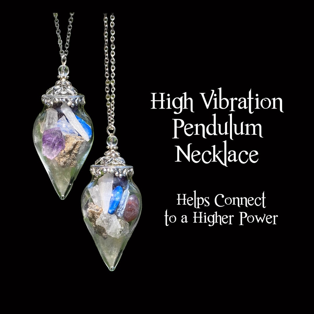 High Vibration Pendulum Necklace, Moldavite, Stellar Beam, Auralite 23 ...