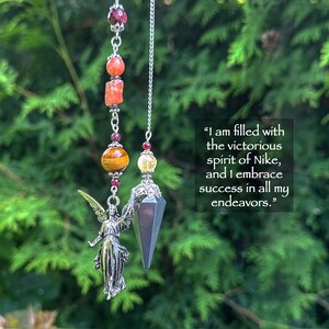 Hematite Pendulum, Goddess Nike Pendulum, Goddess of Victory & Success ...