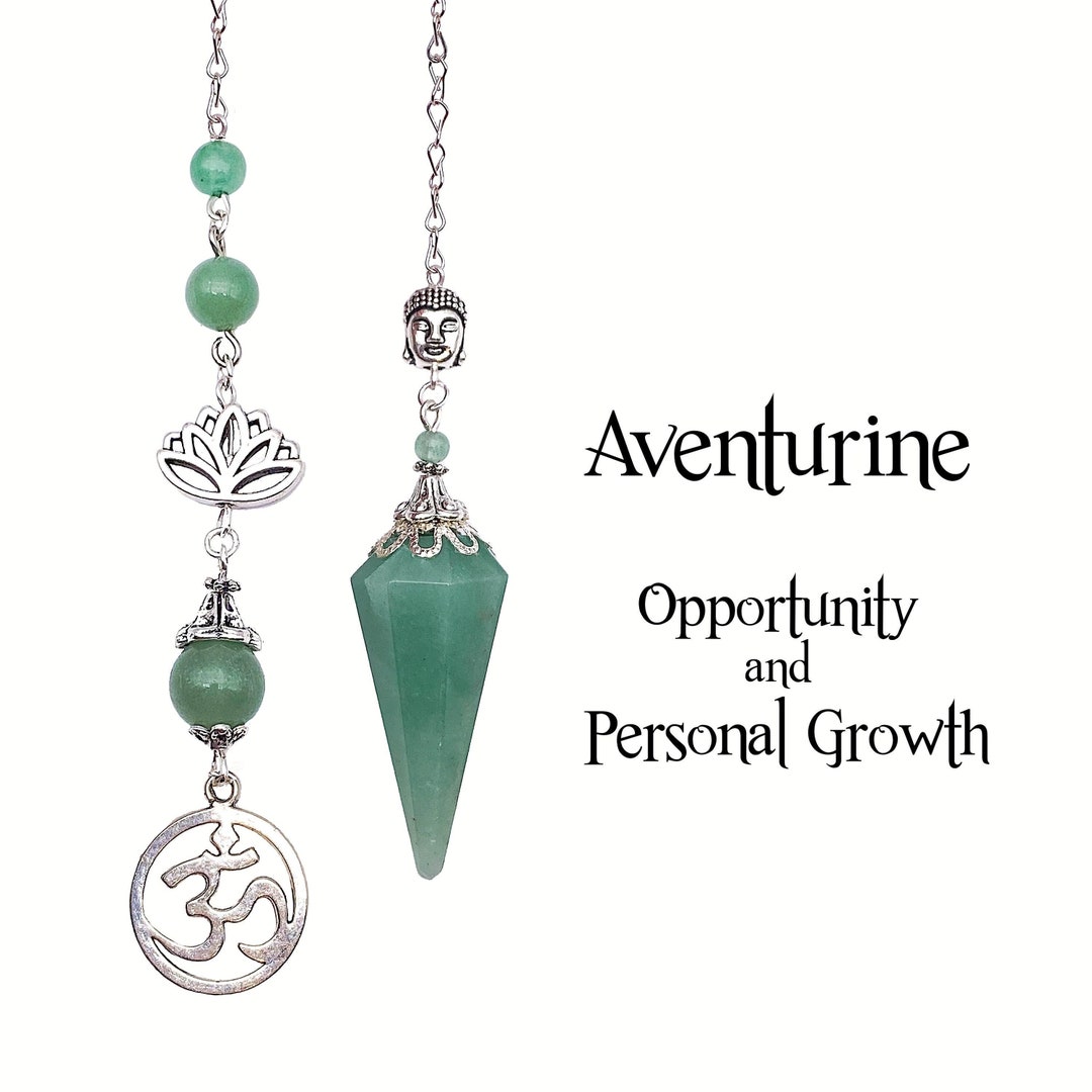 Aventurine Pendulum, Buddha Om Divining Pendulum, Chakra Healing ...