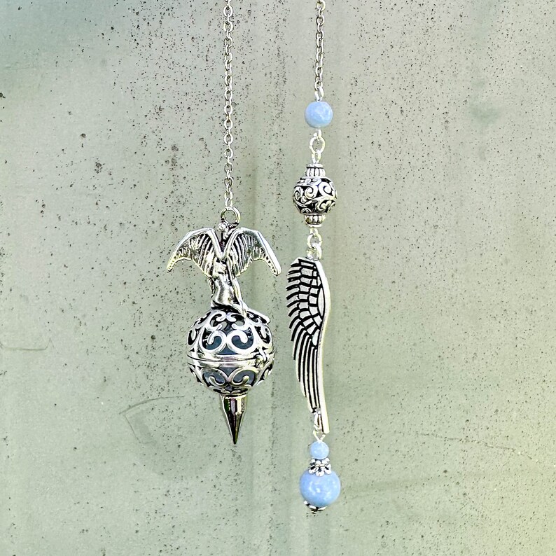 Angel Pendulum, Chamber Pendulum With Celestite Crystal Inside ...