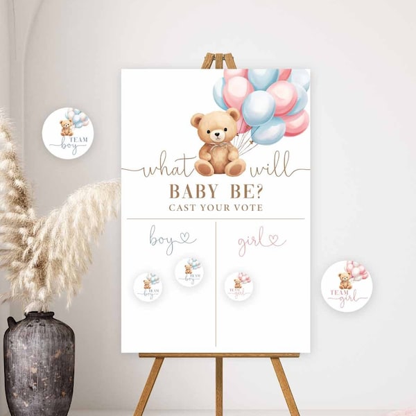 Gender Reveal Voting Chart Instant Download He Or - Etsy UK