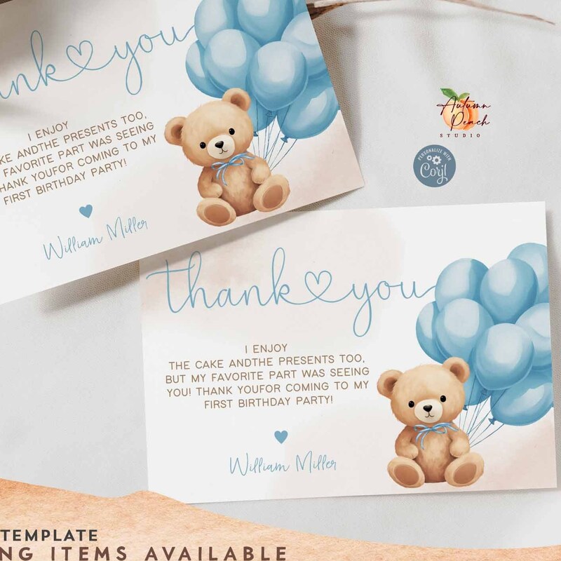 Teddy Bear Card - Etsy