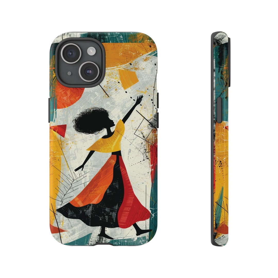 Abstract Black Woman Dancing Cell Phone Case | African American Woman ...