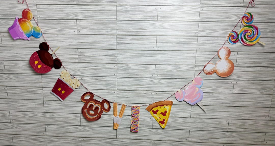 Mouse Snacks Banner, Theme Park Birthday, Theme Park Snacks Banner ...