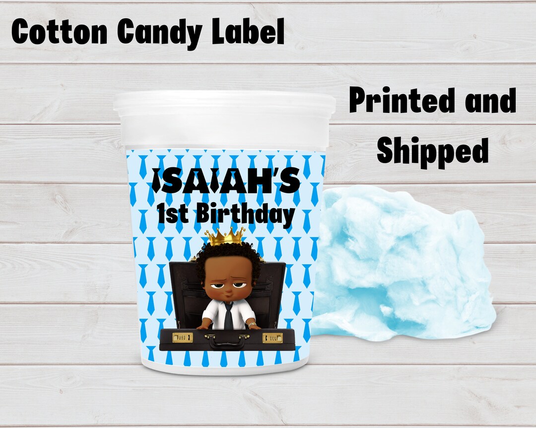 Boss Baby Boy Cotton Candy Label, Boss Baby Boy Favor, Black Boss Baby ...