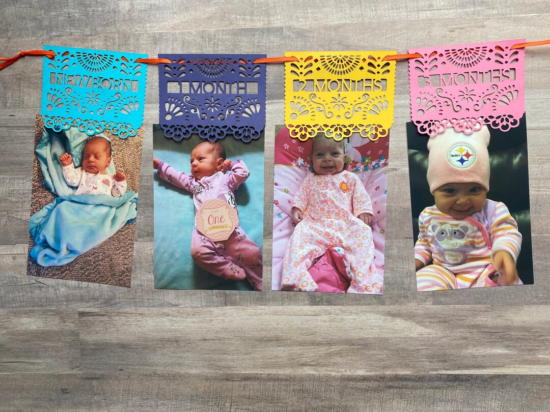 Papel Picado First Year Banner, Fiesta Milestone Banner, Papel Picado ...