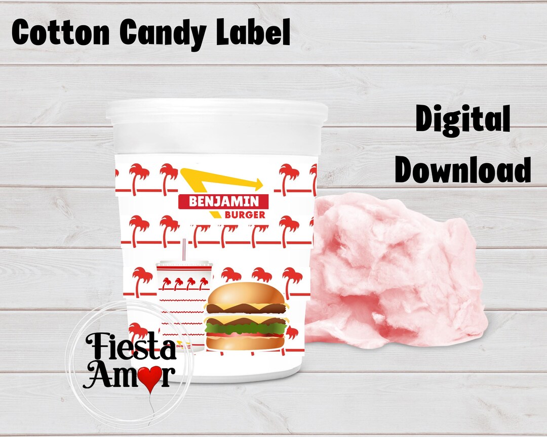 Burger Birthday Party, Burger Decorations, Burger Cotton Candy Label - Etsy