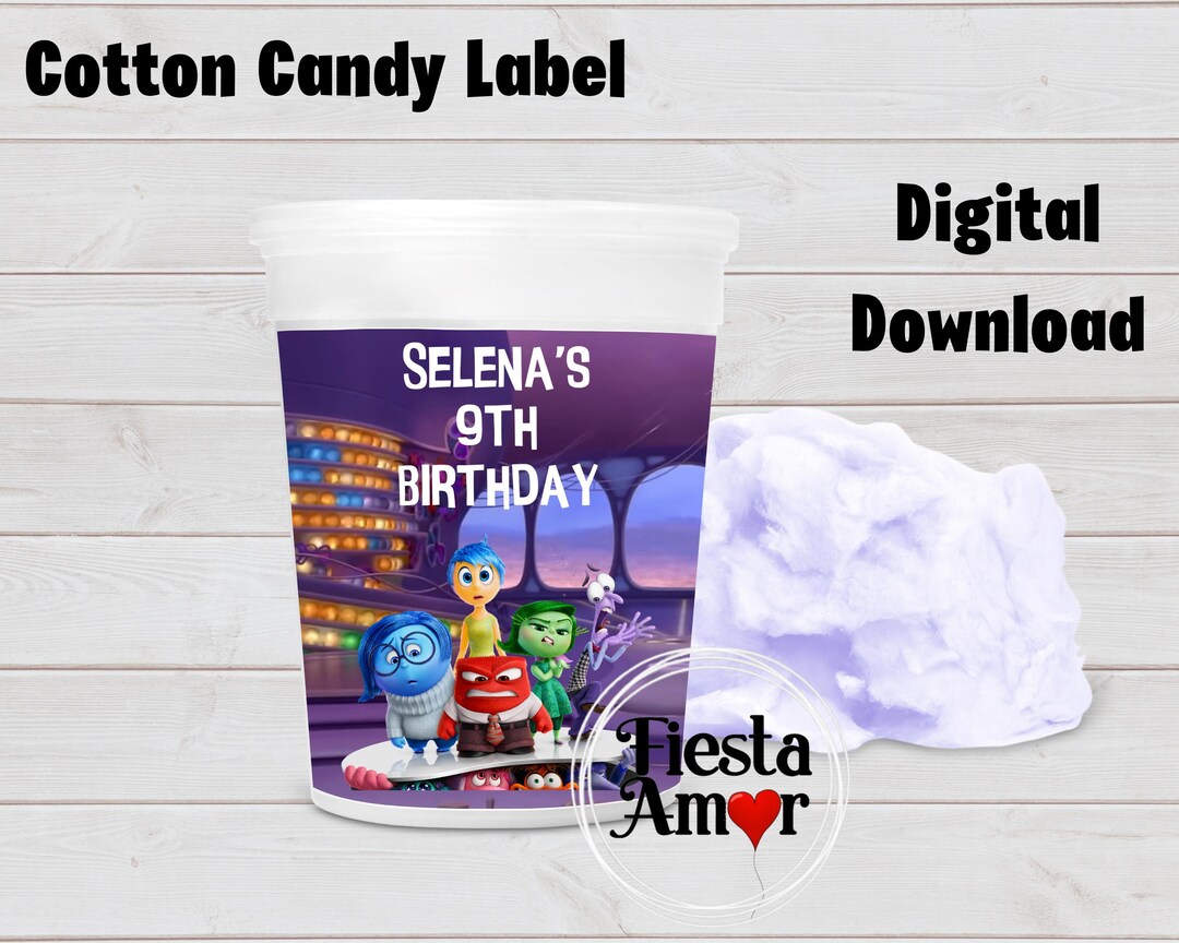 Inside Out Cotton Candy Label, Inside Out Birthday, Inside Out Party ...
