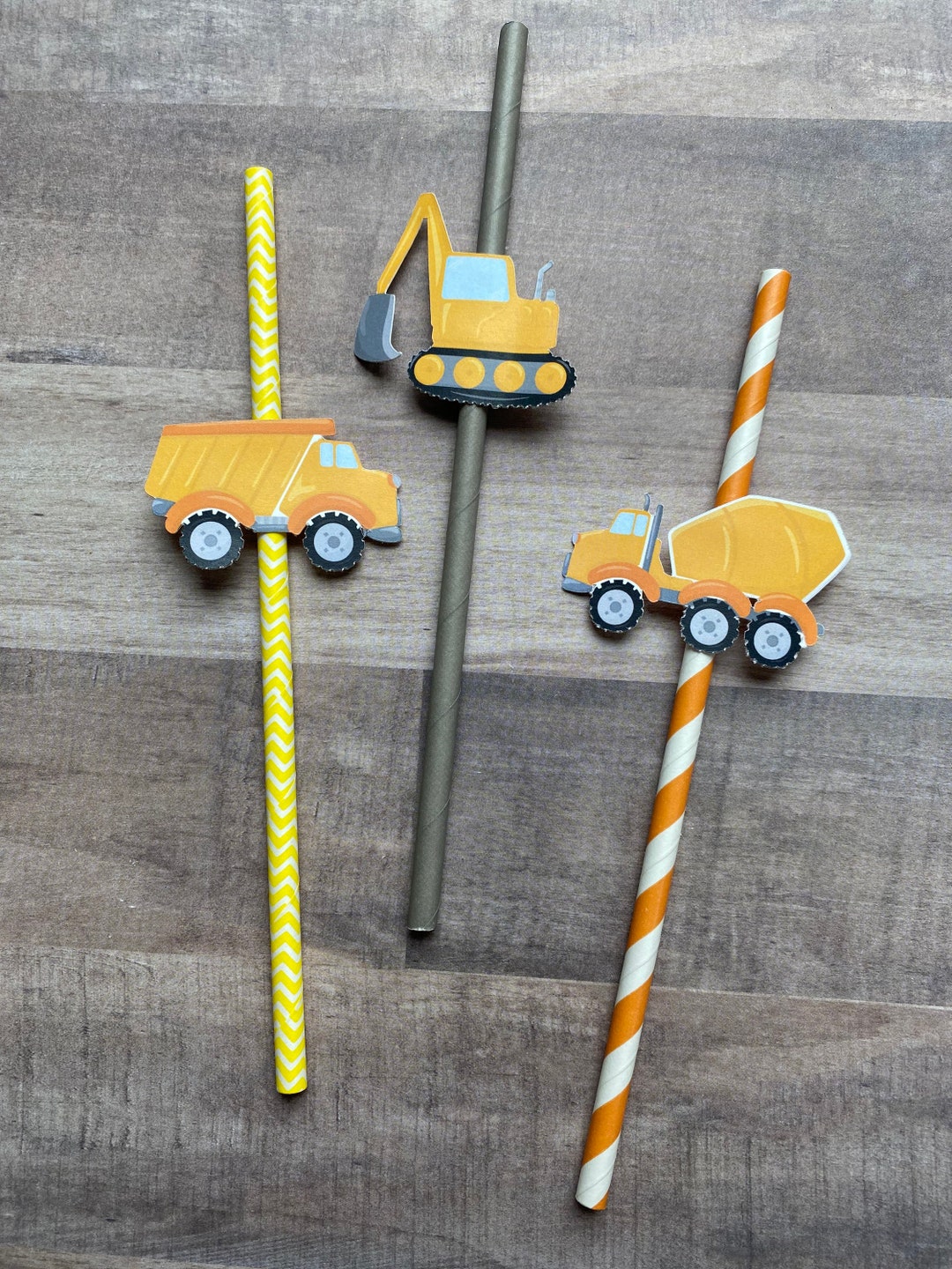 Construction Paper Straws Construction Decorations Under - Etsy