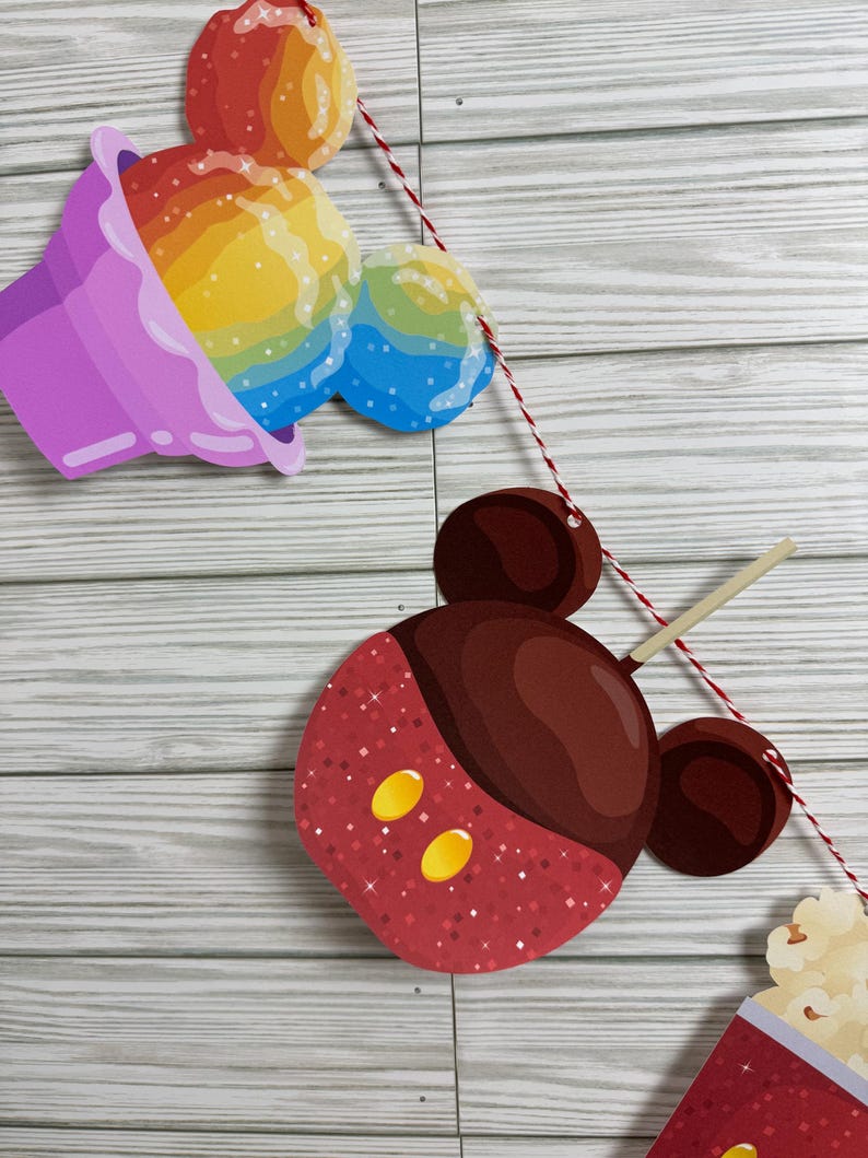 Mouse Snacks Banner, Theme Park Birthday, Theme Park Snacks Banner ...