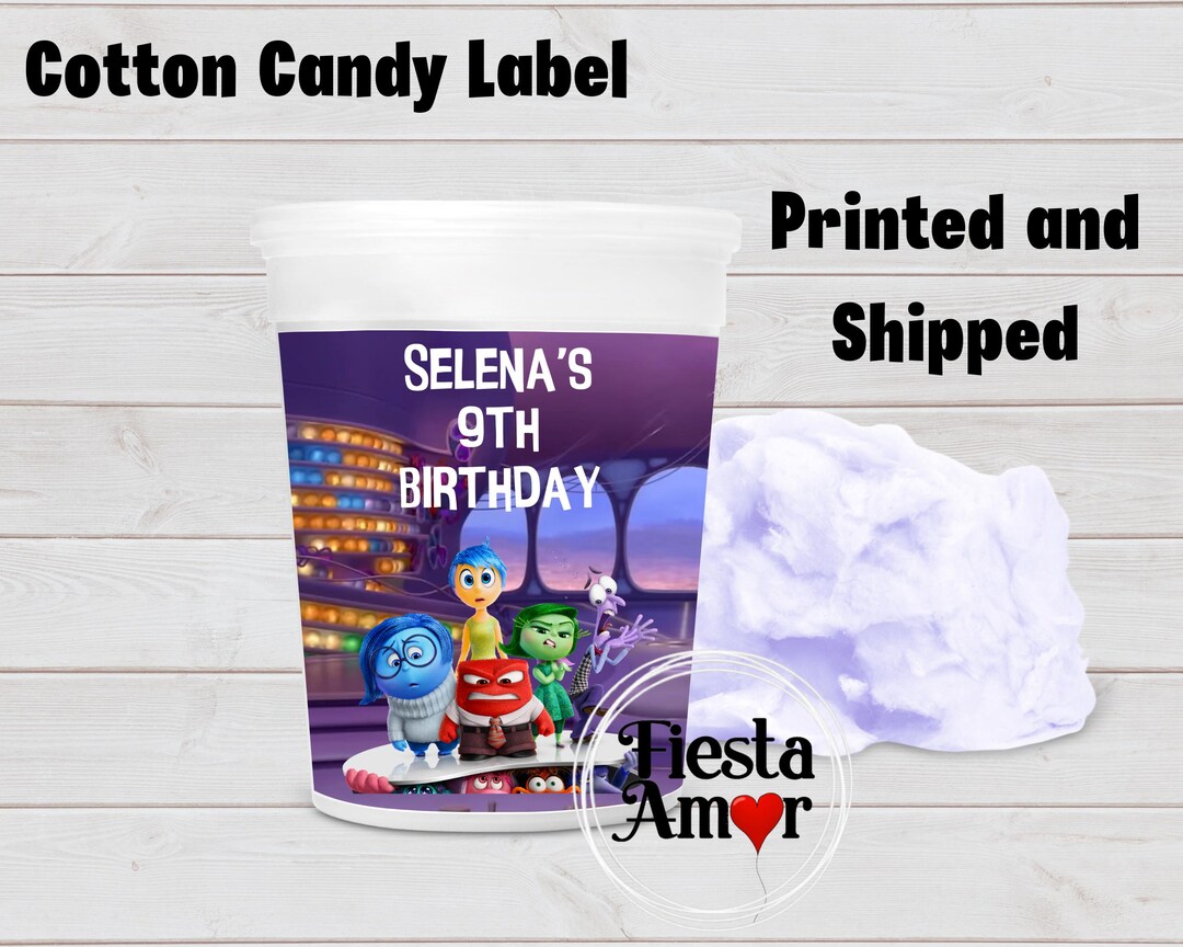 Inside Out Cotton Candy Label, Inside Out Birthday, Inside Out Party ...