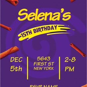 Takis Birthday Invitation, Takis Party, Teen Birthday Party - Etsy
