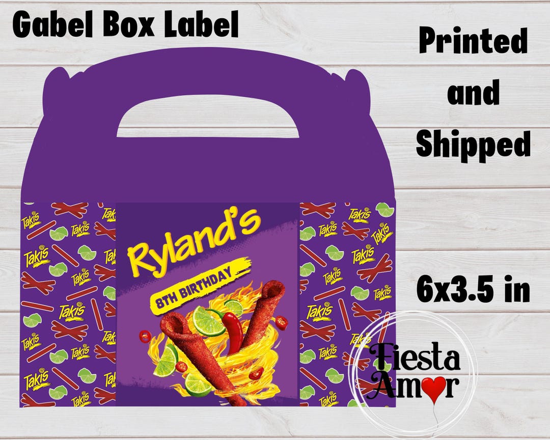 Takis Favor, Takis Gable Box Label, Takis Party, Teen Birthday Party - Etsy