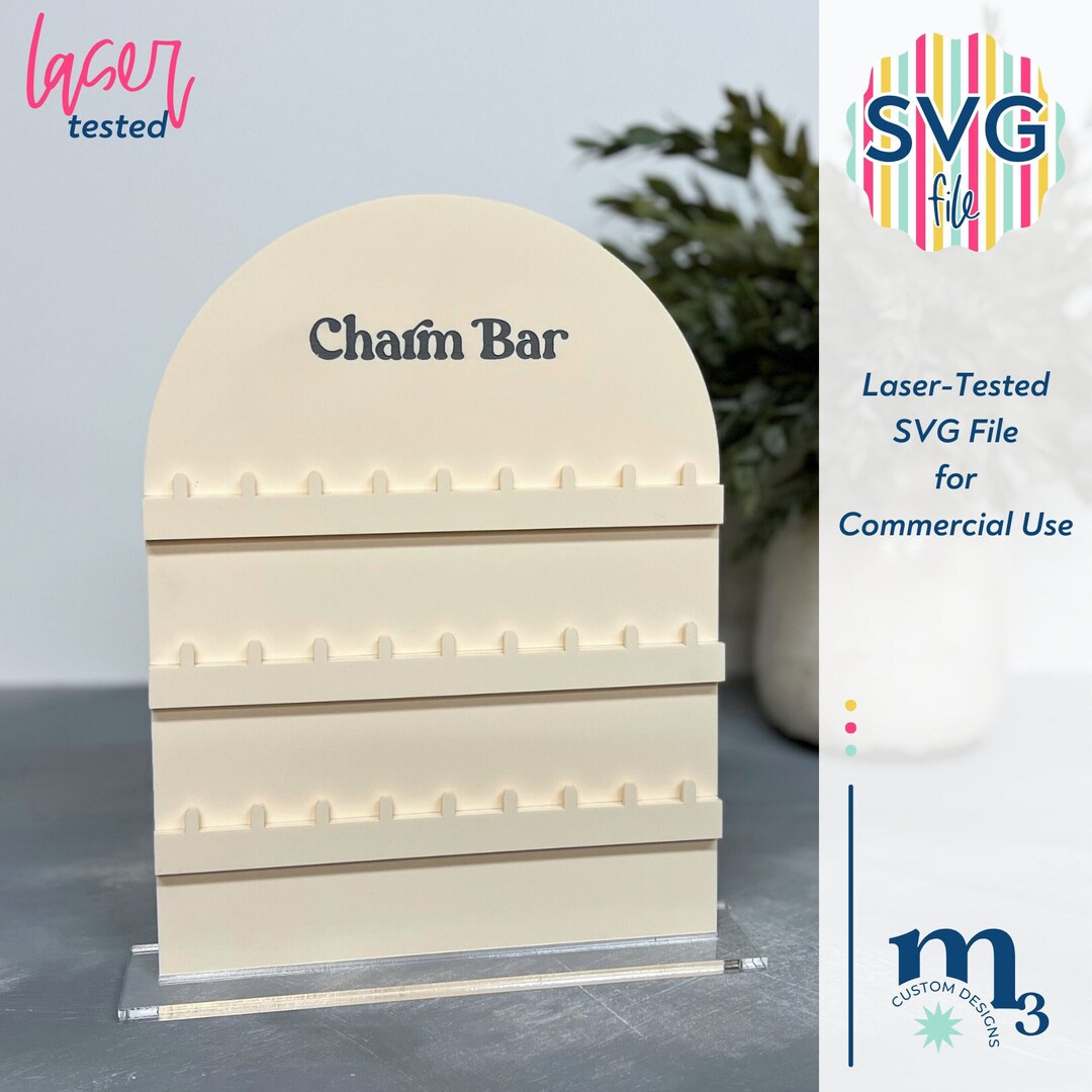 SVG Charm Bar Display File | Laser Ready File for Pendants and Charms ...