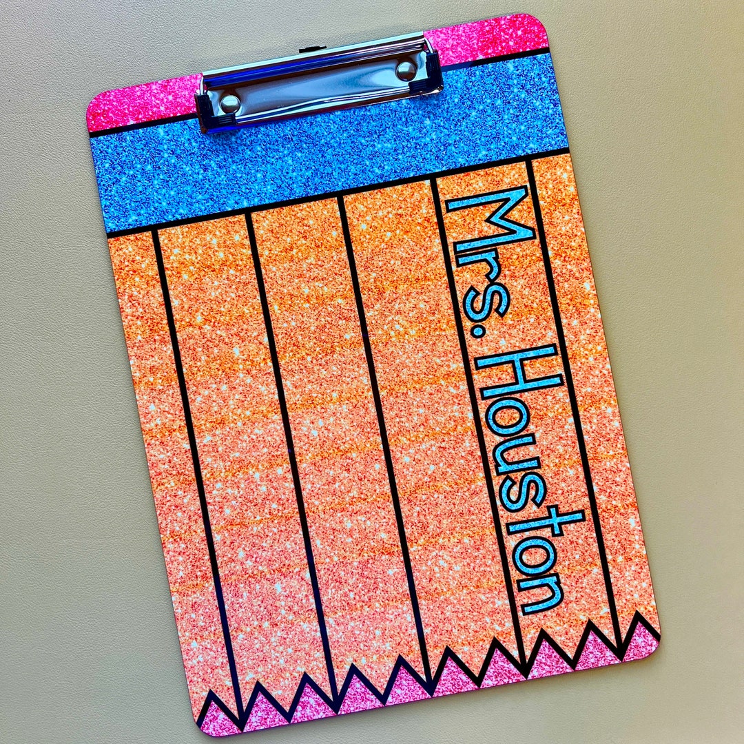 Personalized Teacher Glitter Pencil Clipboard | Classroom Decor ...