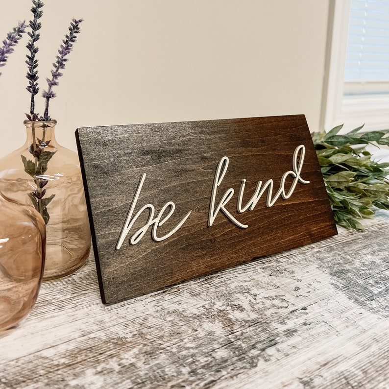 Wooden Be Kind Sign | Etsy