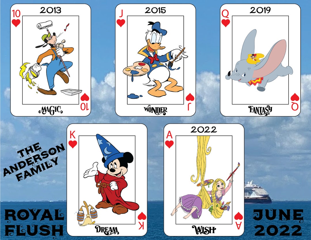 Royal Flush All 5 Ships Personalized Disney Cruise Magnet - XL or ...