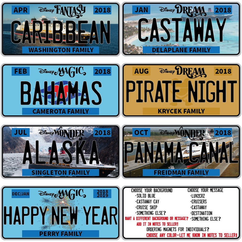 License Plate Personalized Disney Cruise Door Magnet - Etsy