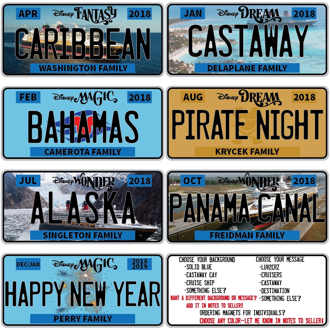 License Plate Personalized Disney Cruise Door Magnet - Etsy