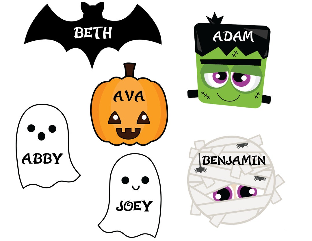 Halloween Bat Spider Monster Frankenstein Ghost Mummy Personalized ...