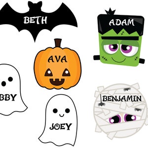 Halloween Bat Spider Monster Frankenstein Ghost Mummy Personalized ...