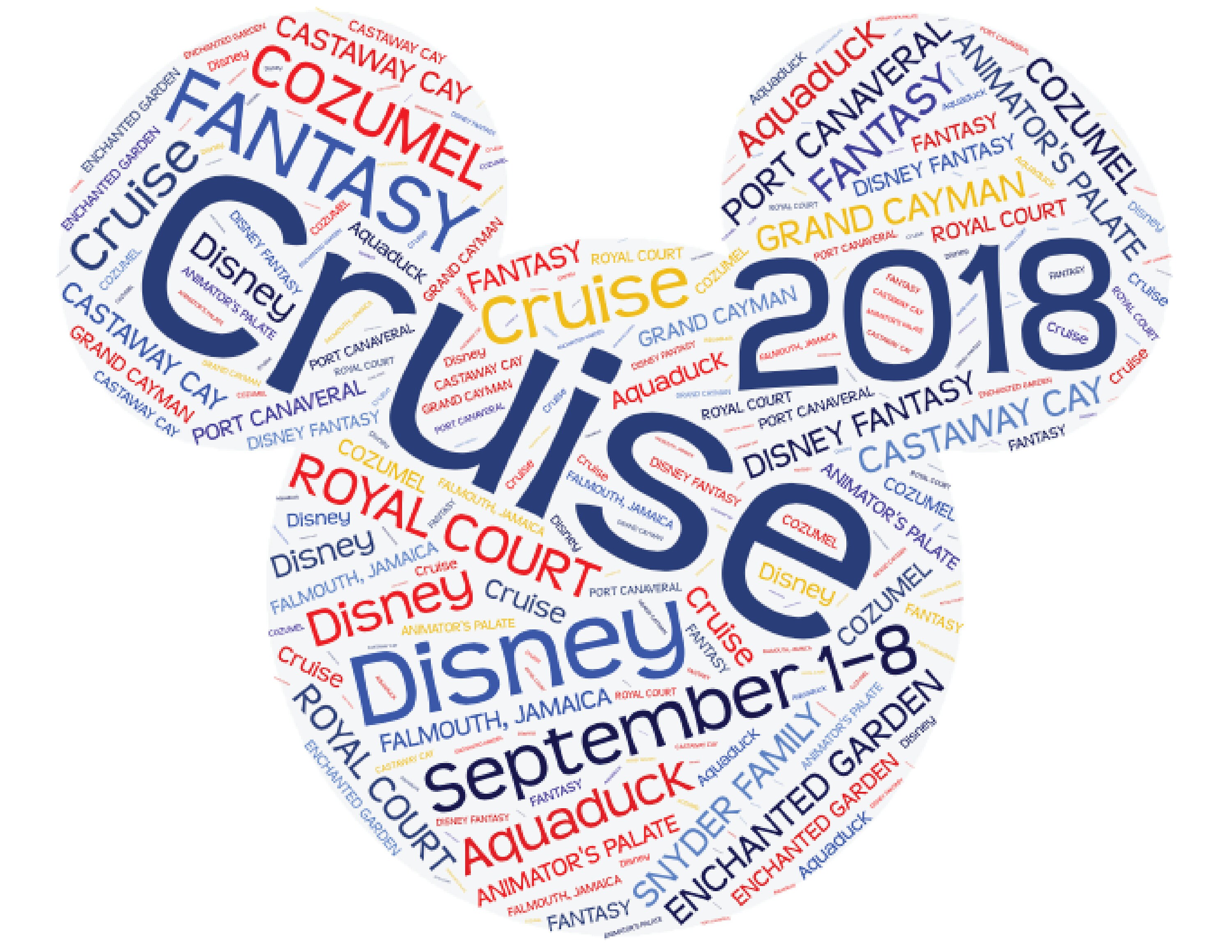 Word Cloud Personalized Disney Cruise Magnet 10"x8" - Etsy