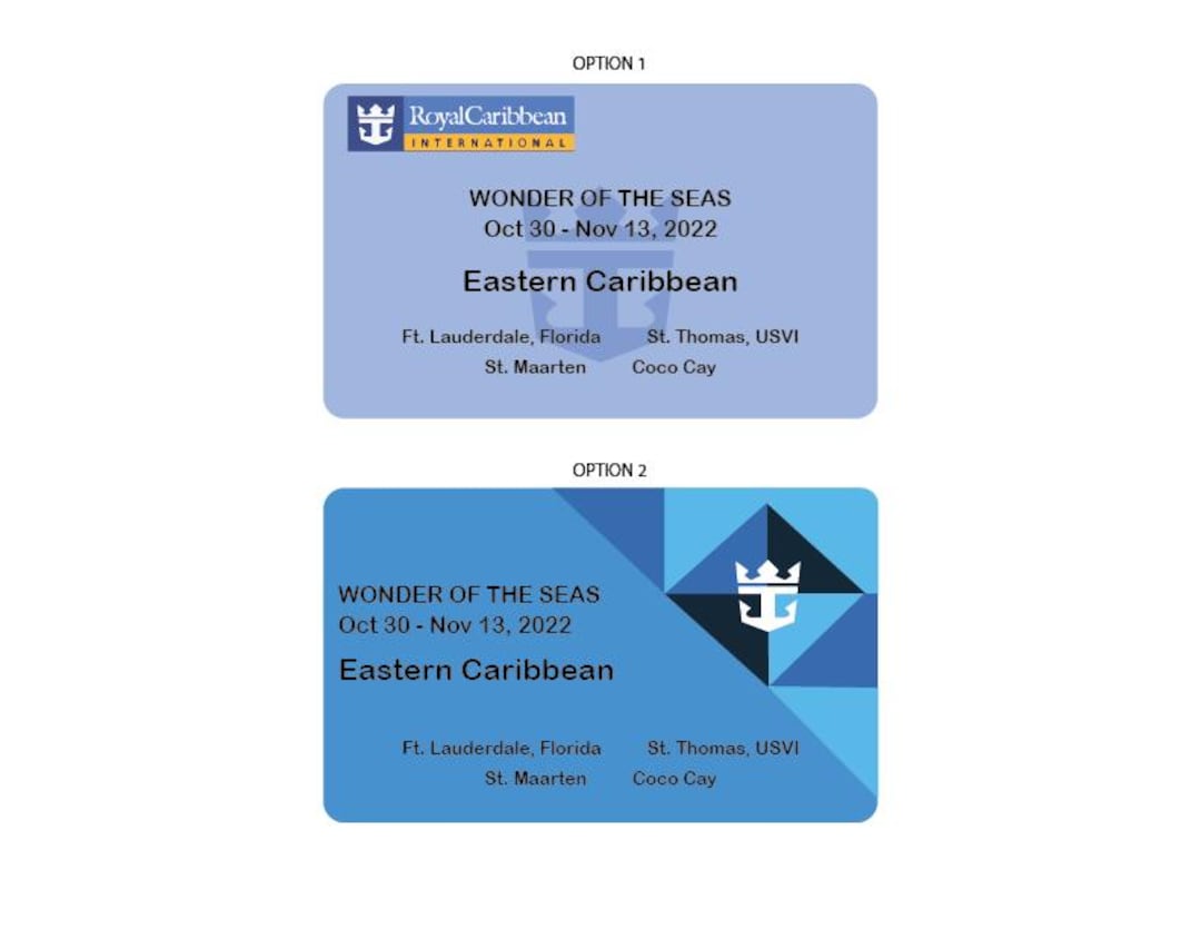 Royal Caribbean Seapass Card 2 Options Cruise Detail Personalized ...