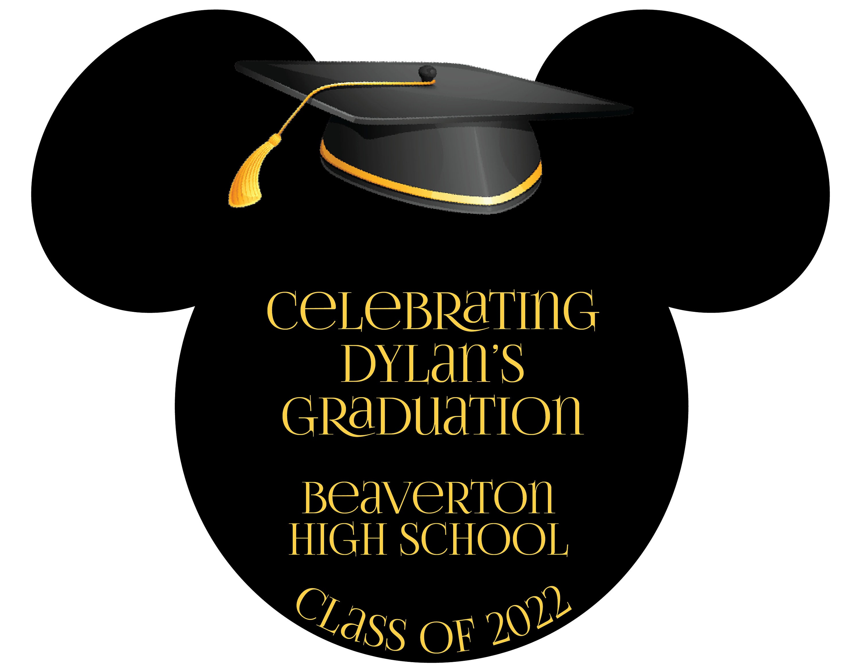Disney Mickey Minnie Goofy Donald Pluto Graduation Cap - Etsy