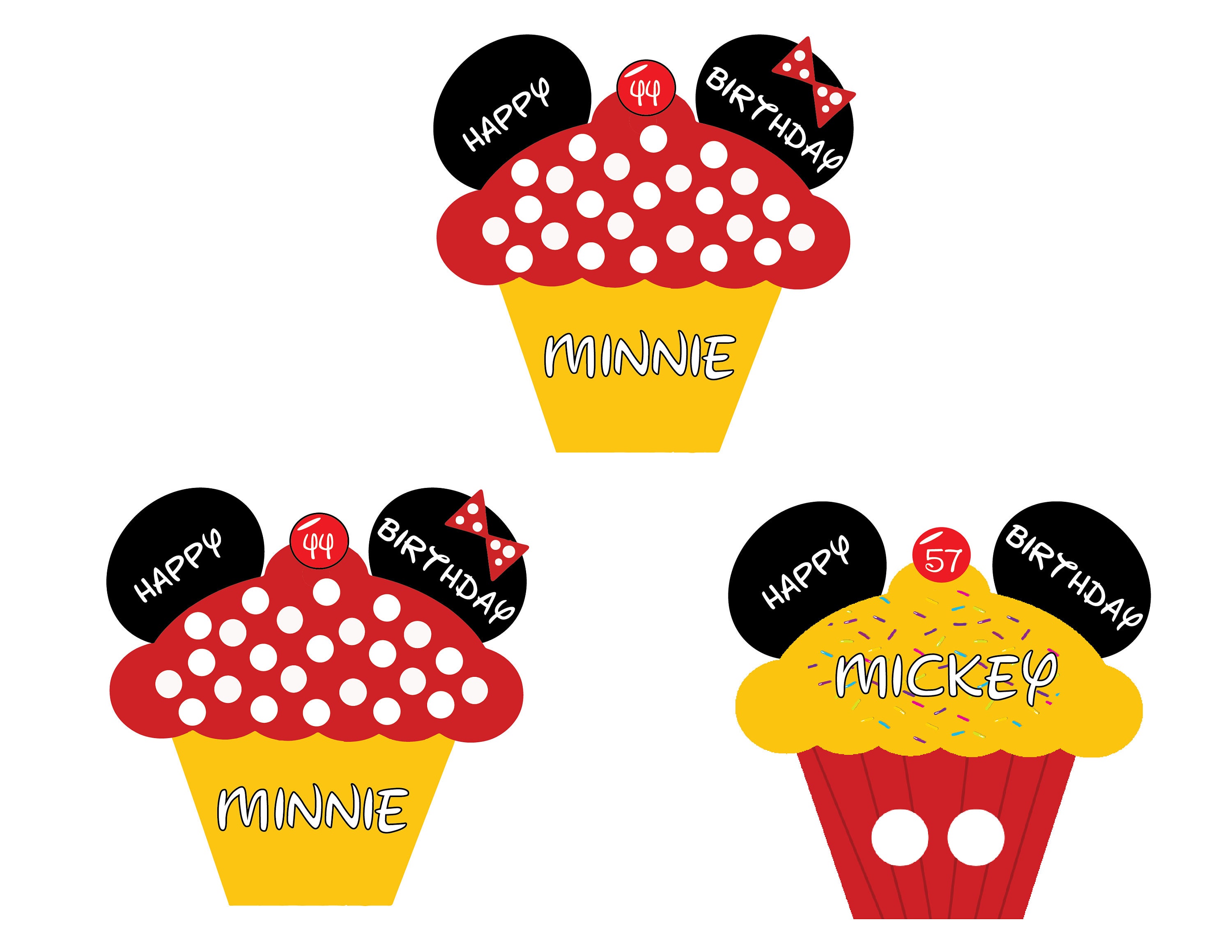 Mickey Cupcake Birthday Celebration Disney Cruise Personalized | Etsy