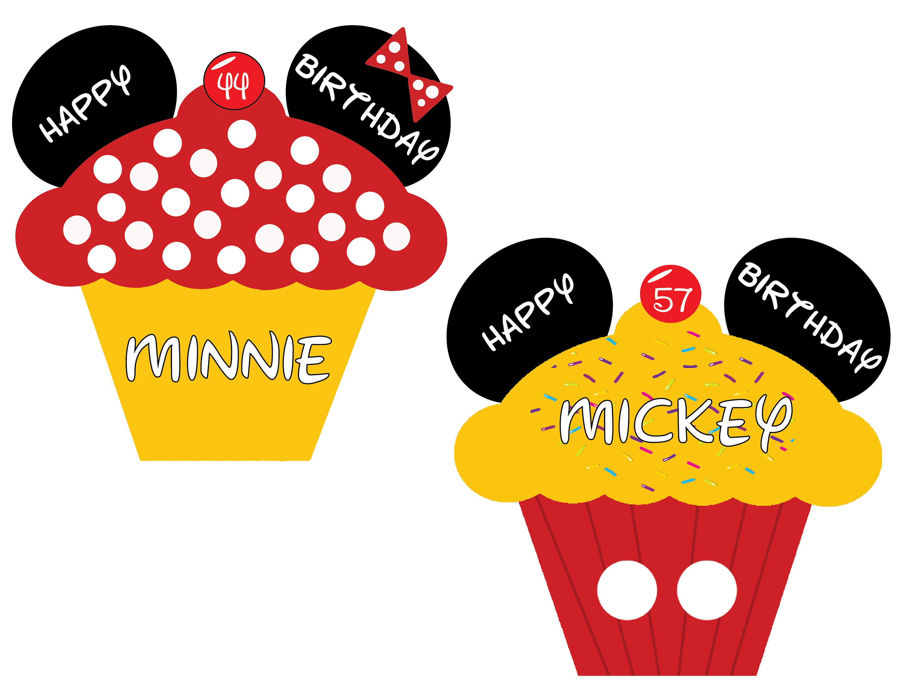 Mickey Minnie Cupcake Birthday Celebration Disney Cruise Personalized ...