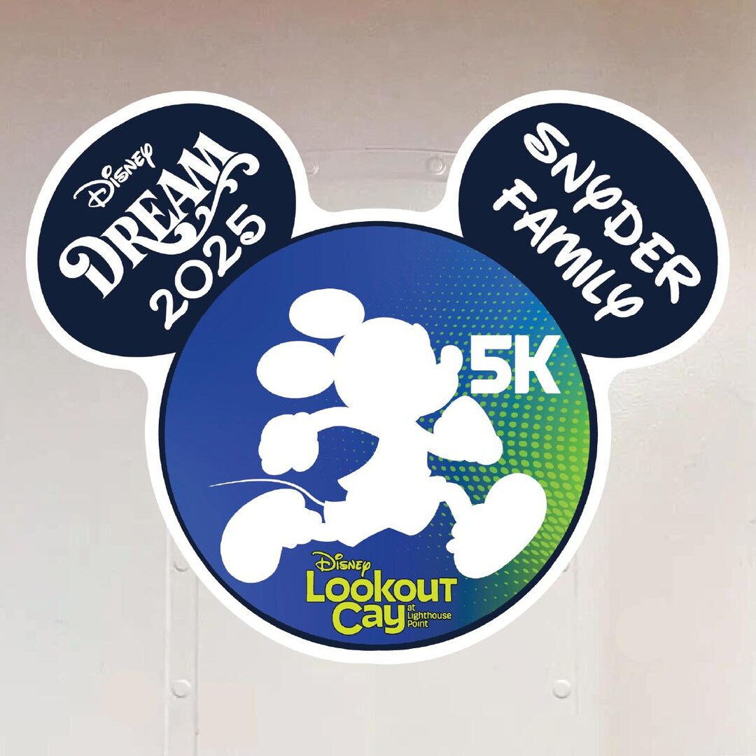 Lookout Cay 5K Mickey Running Silhouette Personalized Disney Cruise ...