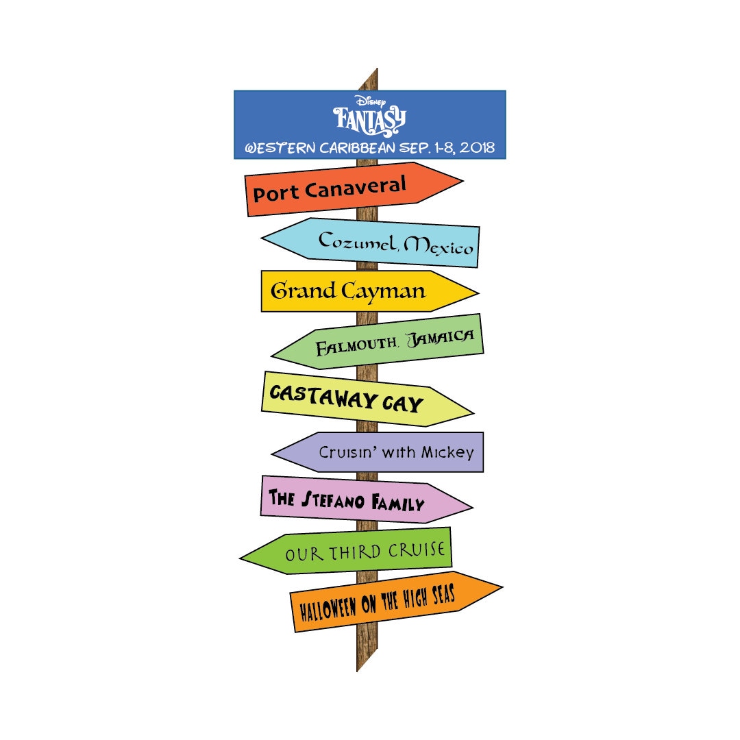 Directional Sign Ports of Call Disney Cruise Personalized Door Magnet ...
