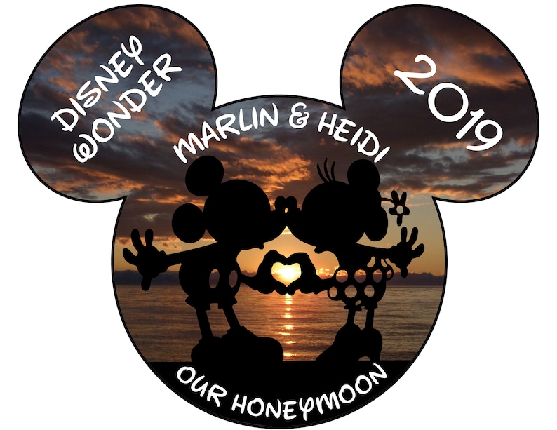 XL Sunset Mickey Minnie 2 Background Options Disney Cruise - Etsy