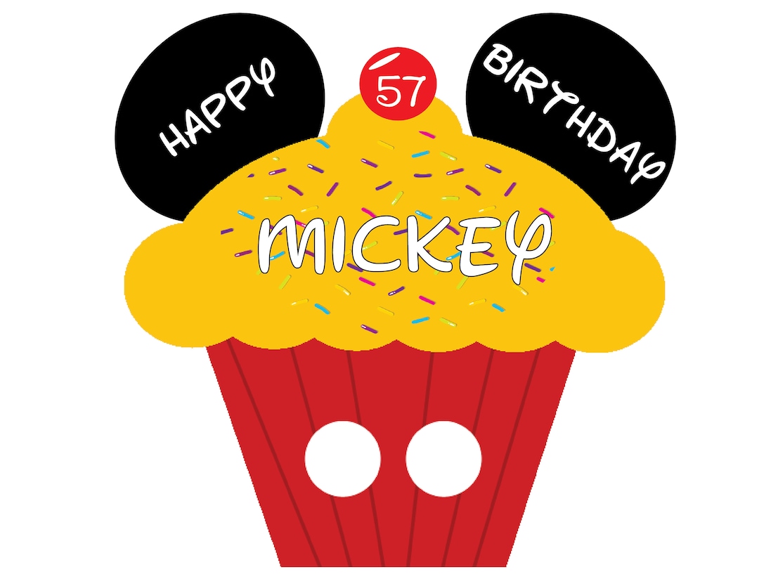 Mickey Cupcake Birthday Celebration Disney Cruise Personalized Door ...