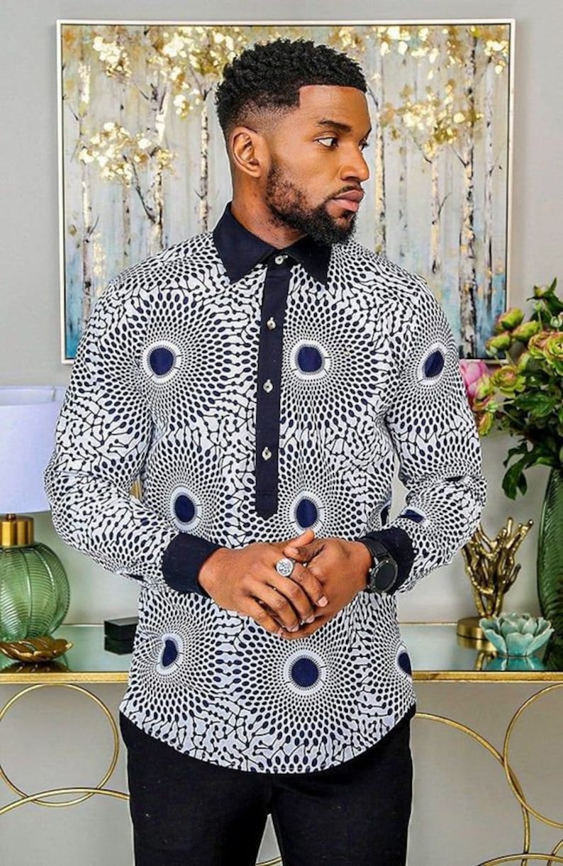 African Print Men's Wear/ African Native Attire/ African Print Shirt ...