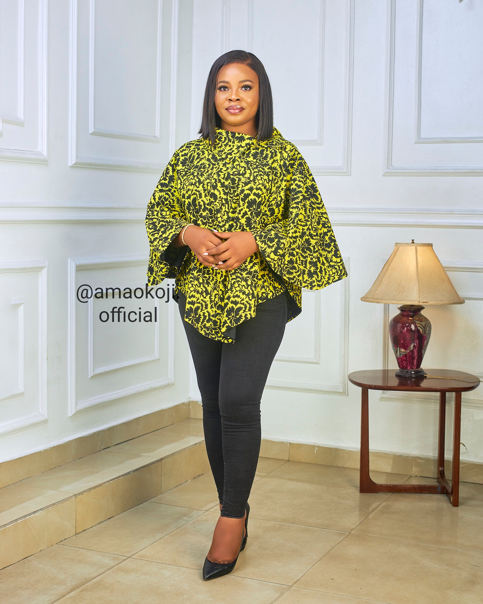 African Print Cape Top: Handmade Ankara Poncho, Floral Cotton - Etsy
