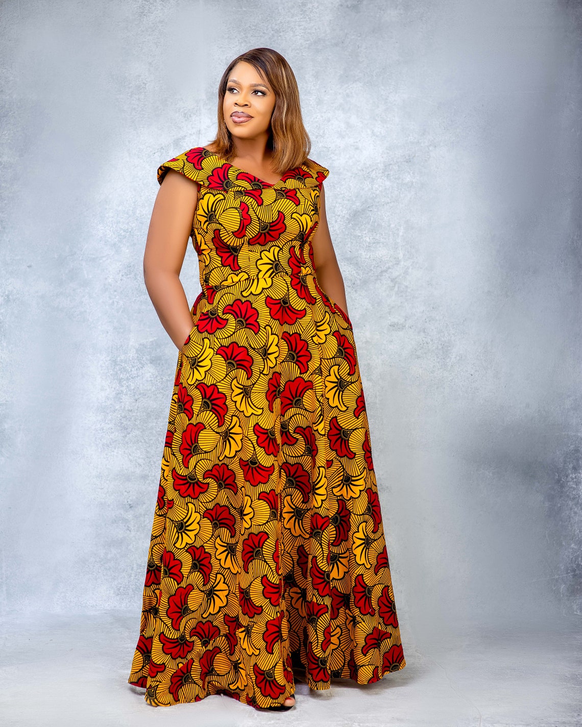 African Print Maxi Dress/ ADAURE Ankara Maxi Dress - Etsy