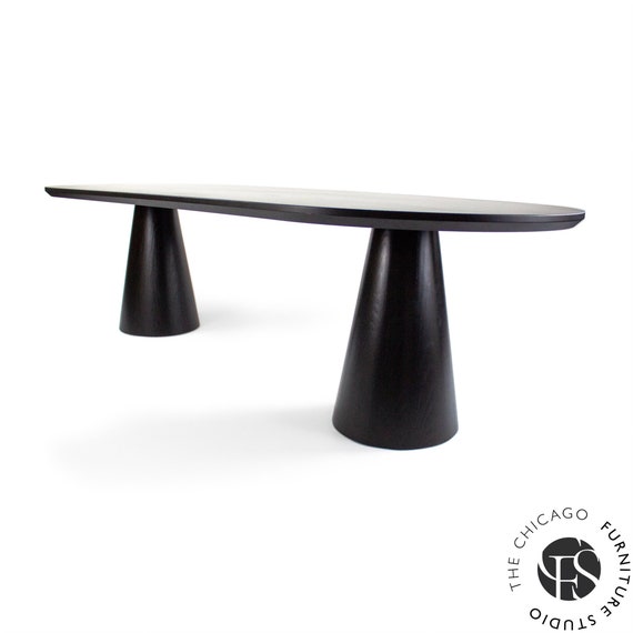 Pedestal Base Pill Shaped Dining Table - Etsy