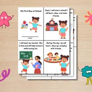 First Day of School Social Story (GIRL) | Printable Booklet for Kids ...