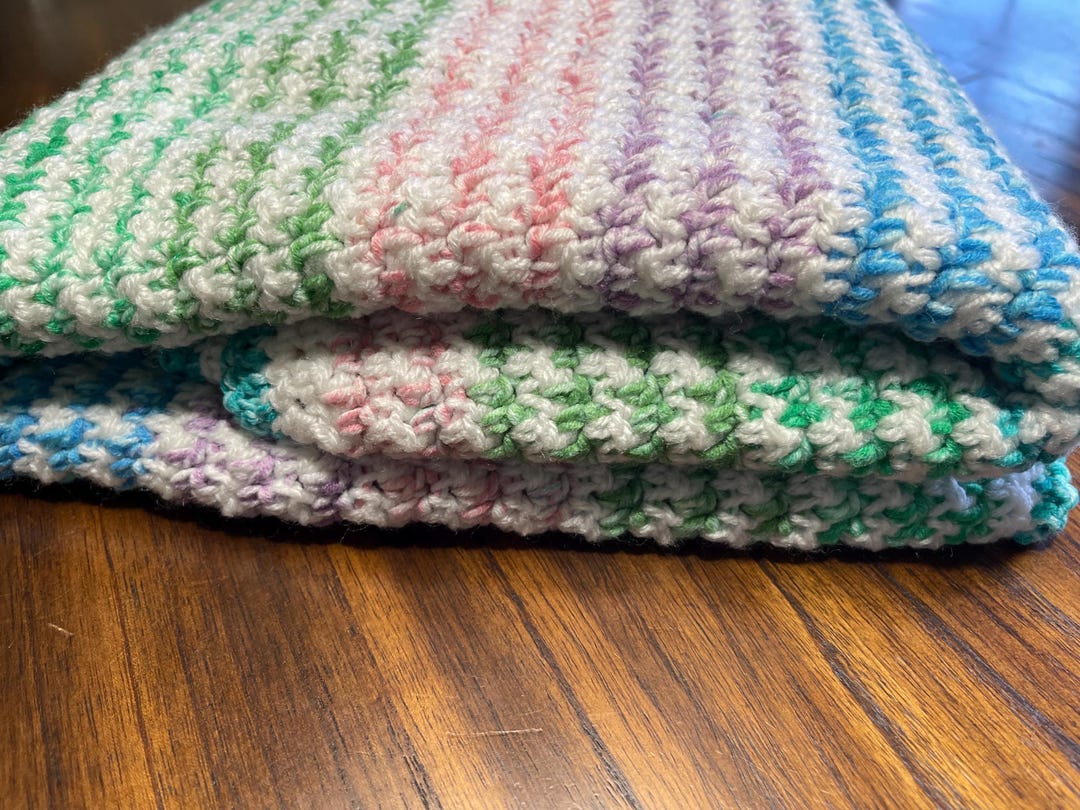Variegated Colorful Crochet Blanket - Etsy