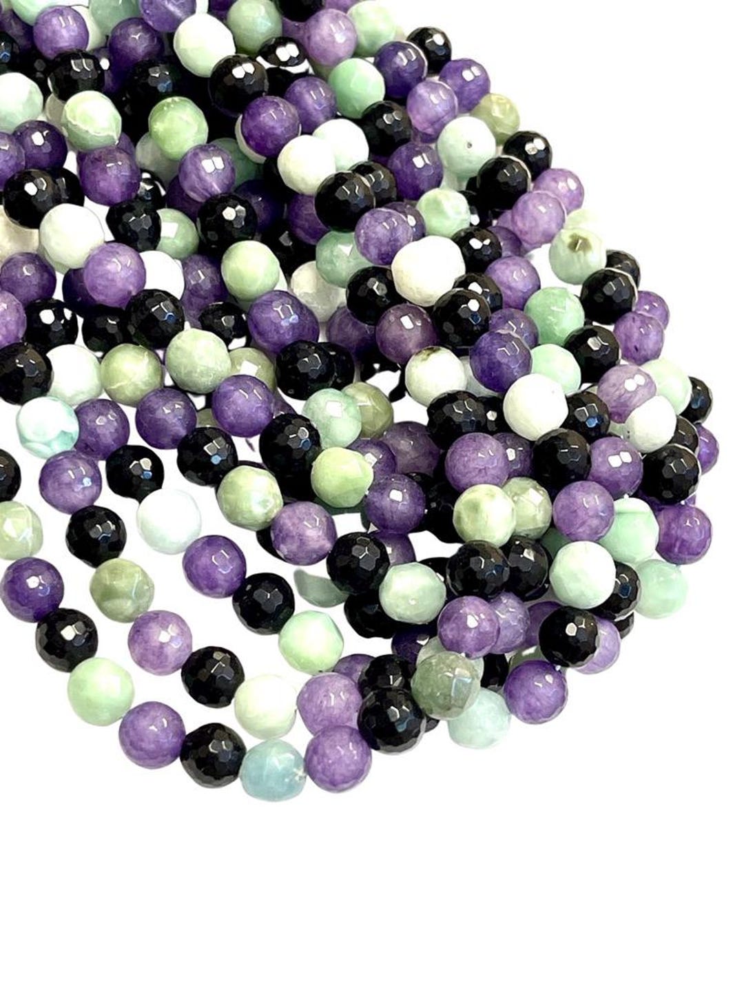 10mm Mixed Gemstone Beads | Faceted Round Gemstone Beads | 10mm Beads ...