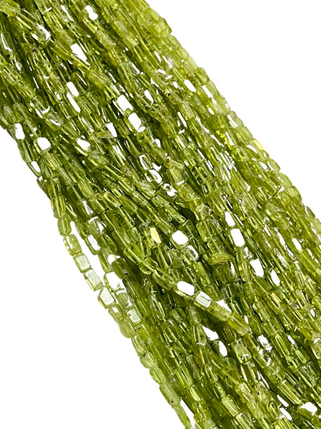 Peridot Gemstone Beads, Peridot Natural Gemstone Smooth Rectangular ...