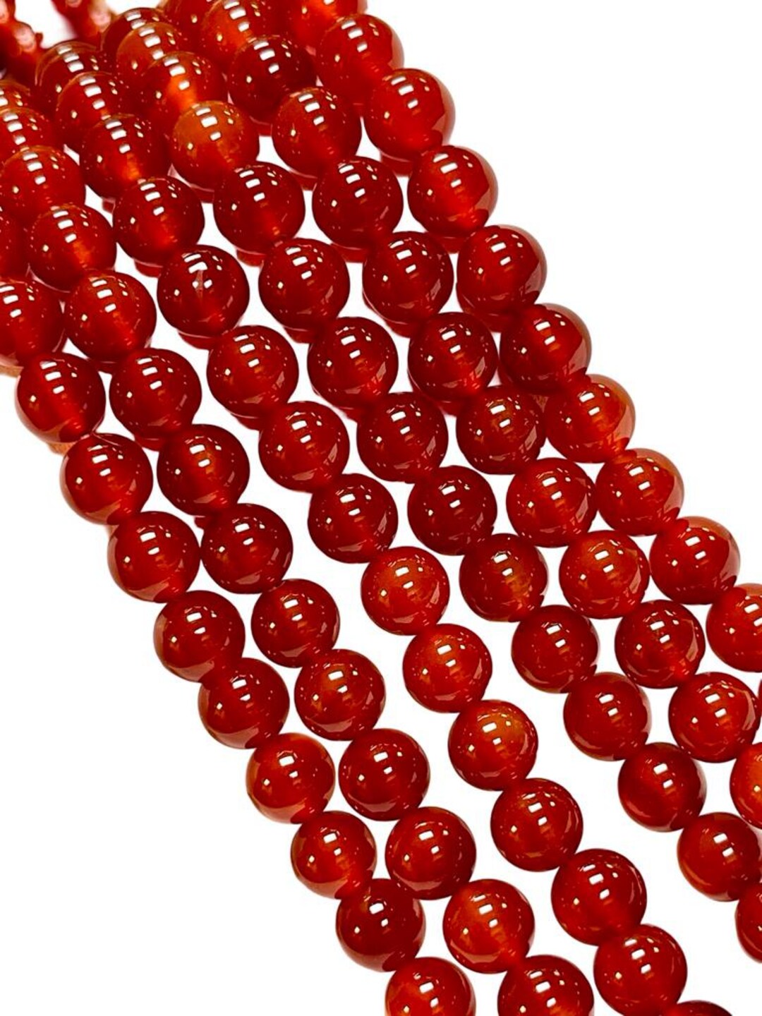 Natural Carnelian Gemstone Smooth Round Shape Beads Strand Size 4mm 6mm ...