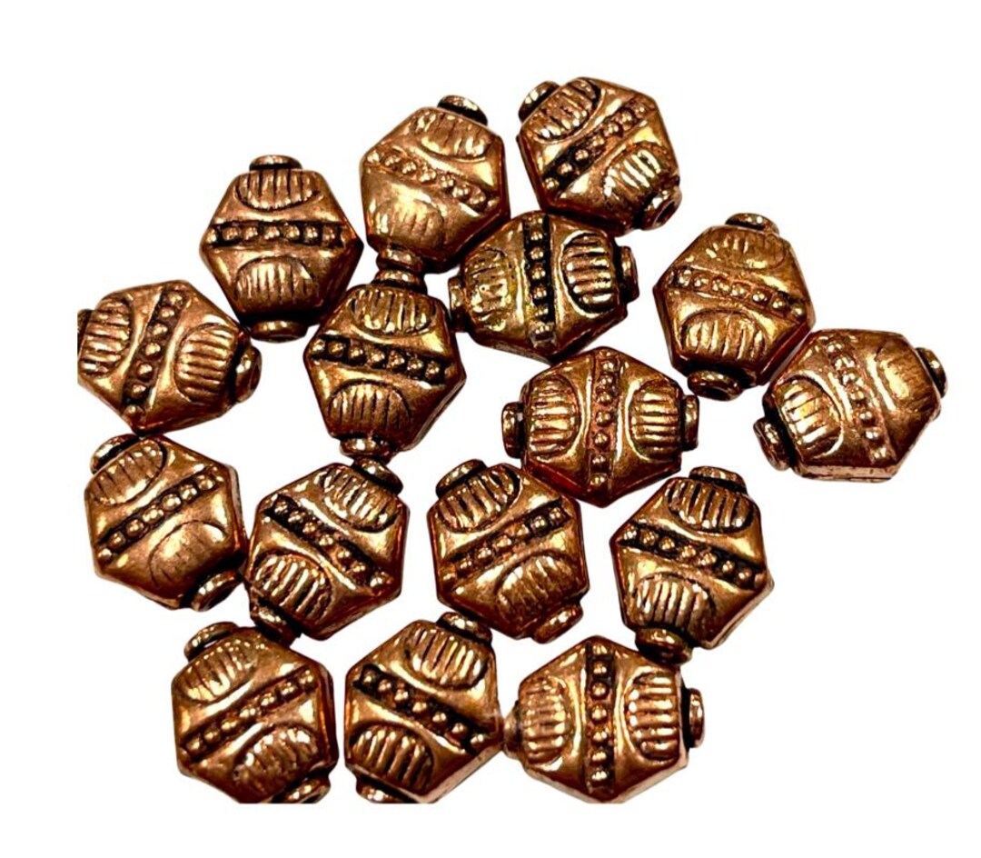 Copper Bali Beads, Solid Copper Beads, Copper Spacer Beads, Oxidized ...