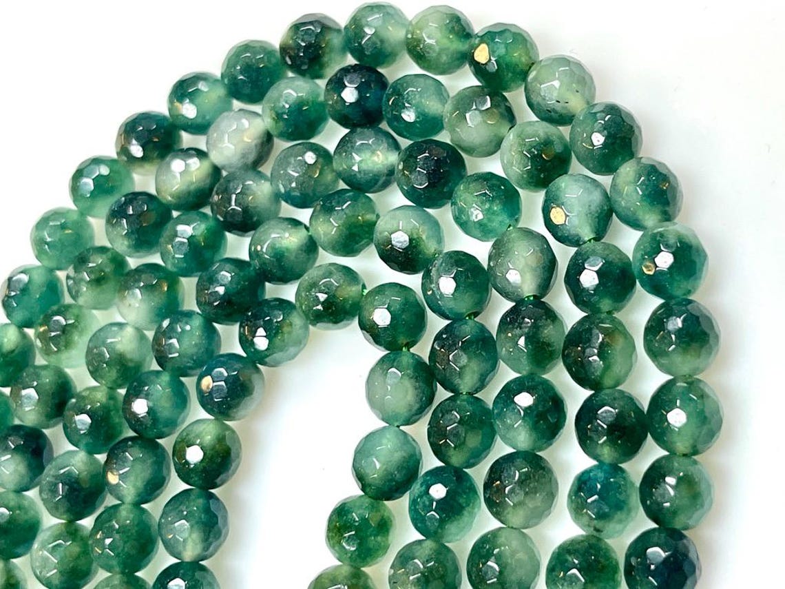 6mm 8mm Green Fire Agate Gemstone Beads, Genuine Fire Agate Round Shape ...